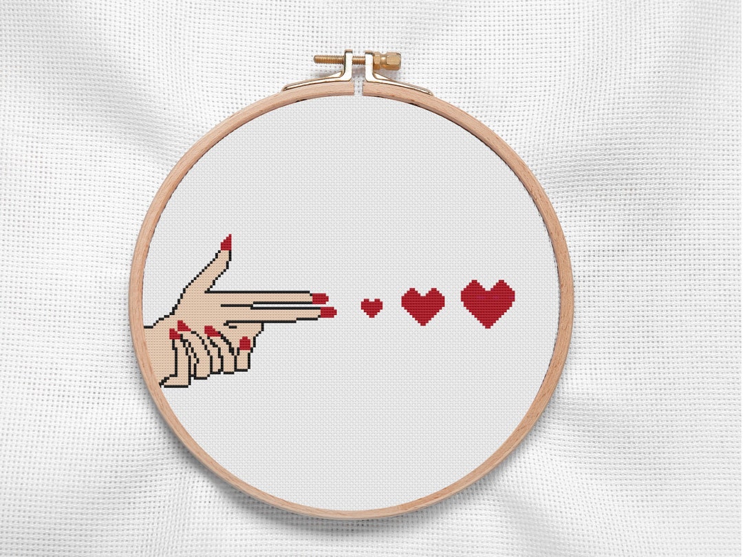 Shooting Love Out of a Gun Cross Stitch Pattern, Instant Pdf Download ...