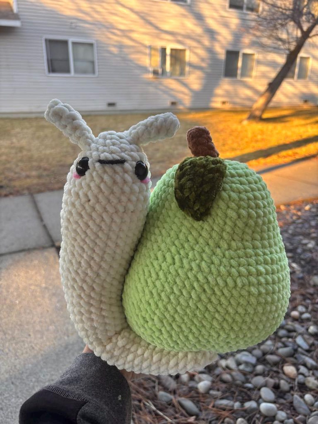 Jumbo Crochet Pear Snail - Handmade Fruit Amigurumi - Etsy