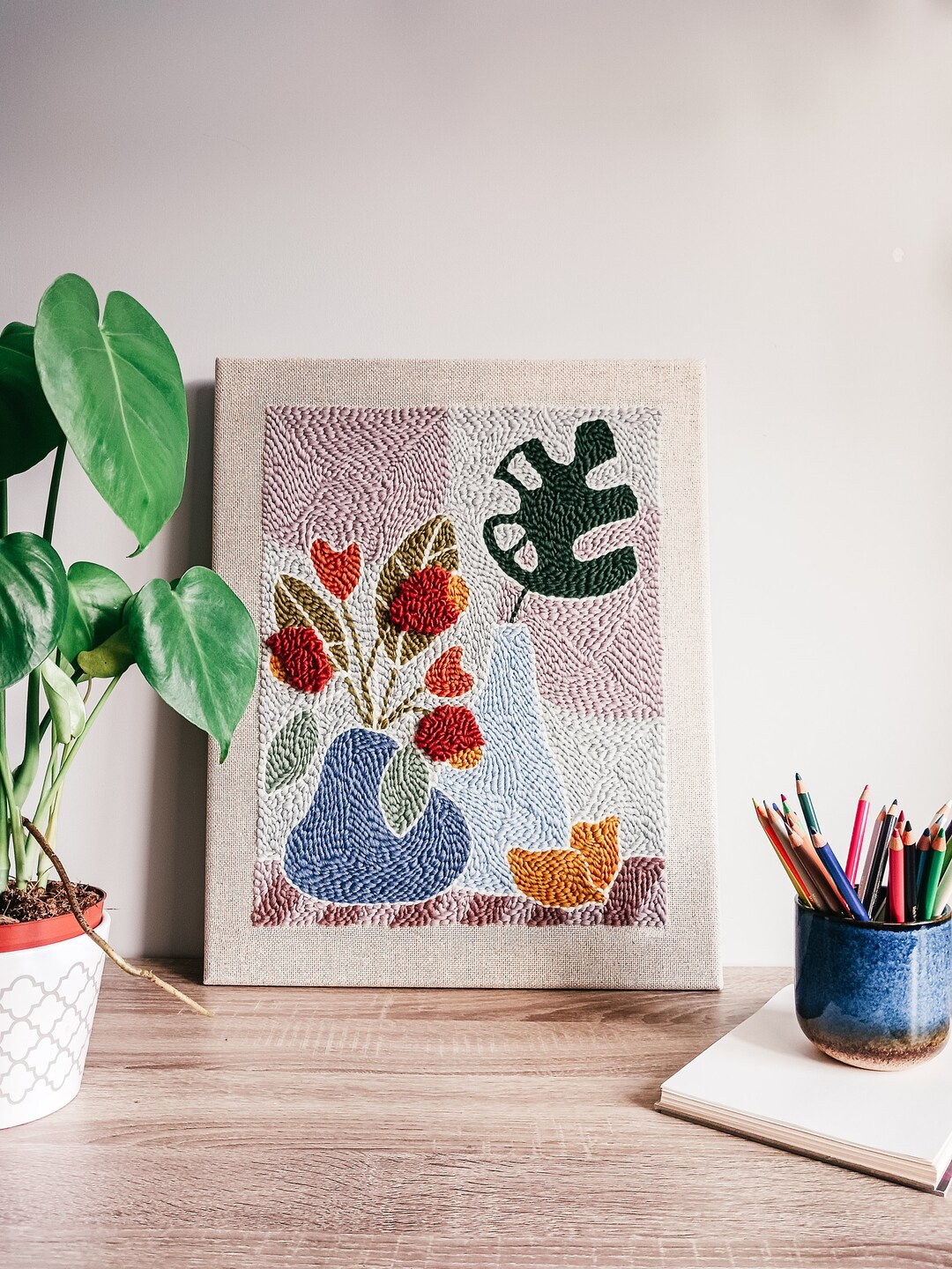 Decorative Fabric Wall Art for Living Room, Ornament in Delicate and ...