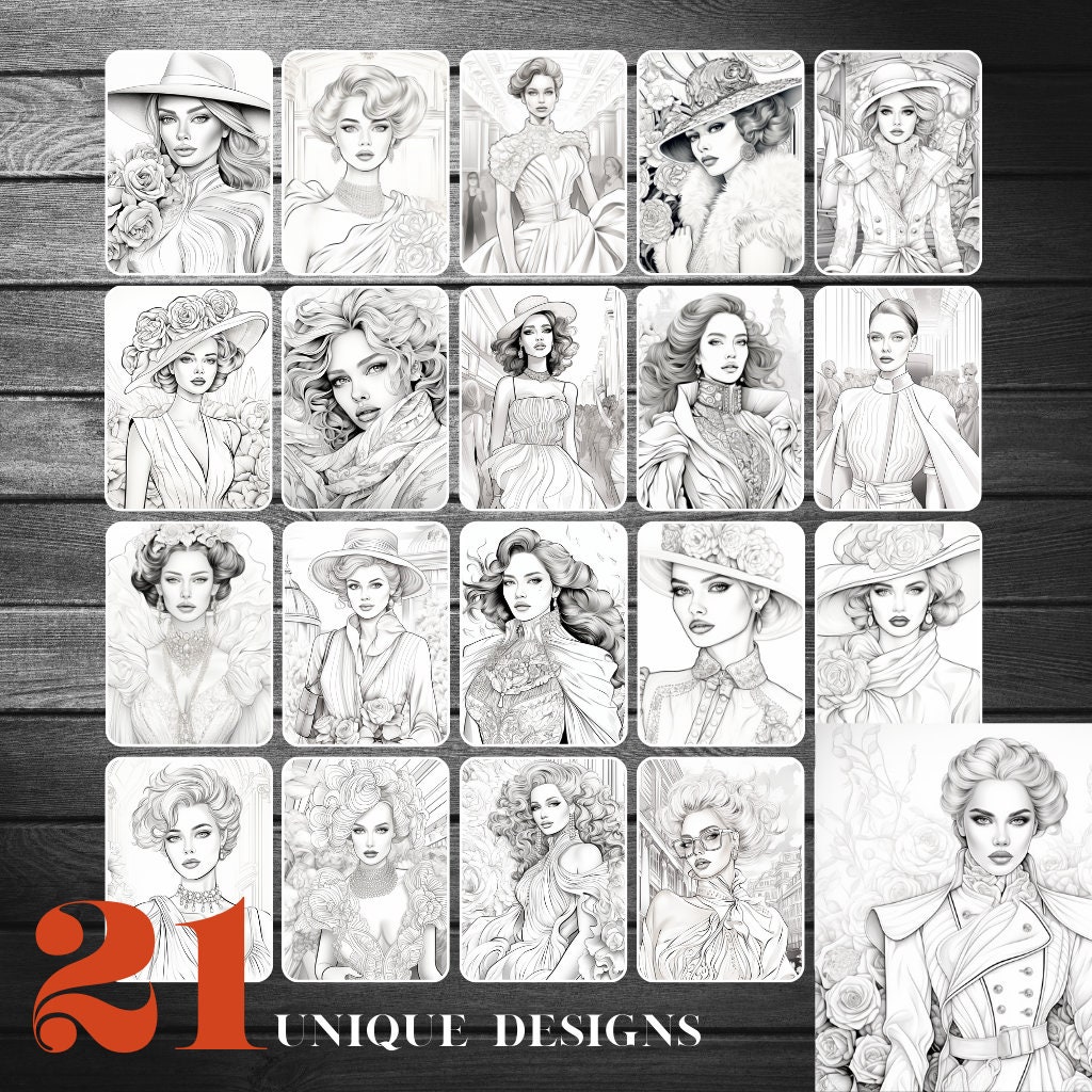 21 Premium Coloring Pages to Use or Resell Resalable - Etsy