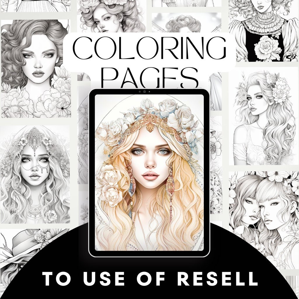 40 Premium Coloring Pages to Use or Resell Resalable Coloring Book ...
