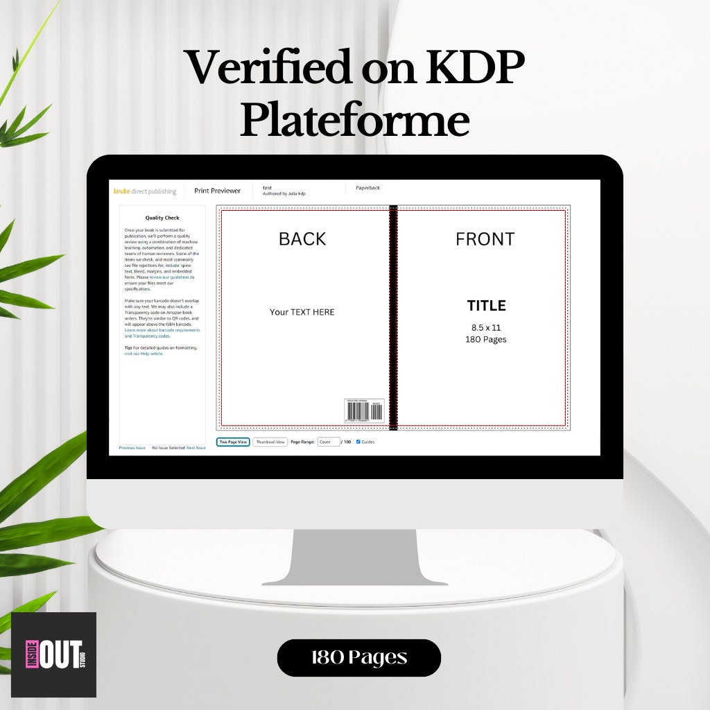 KDP Book Cover Templates 8.5 X 11 Inches 14 Book Sizes Included Digital ...