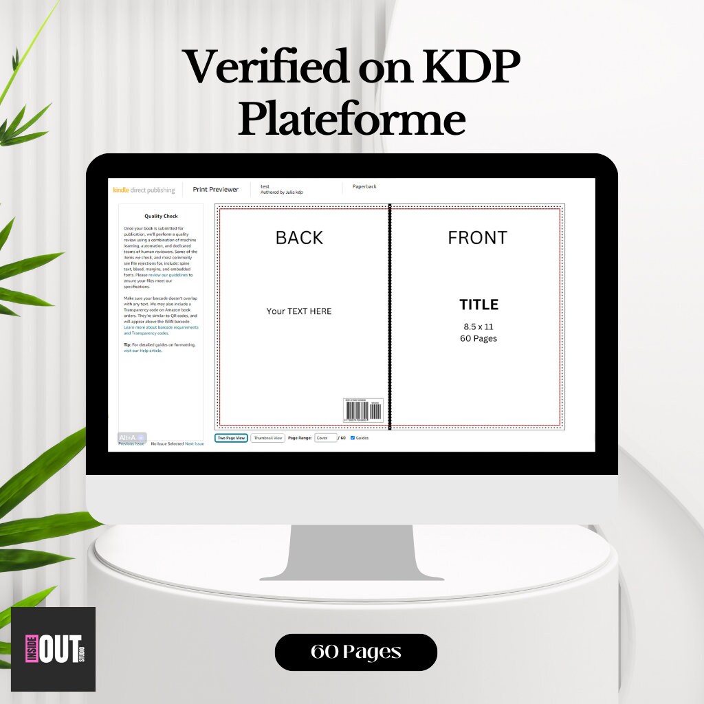 KDP Book Cover Templates 8.5 X 11 Inches 14 Book Sizes Included Digital ...