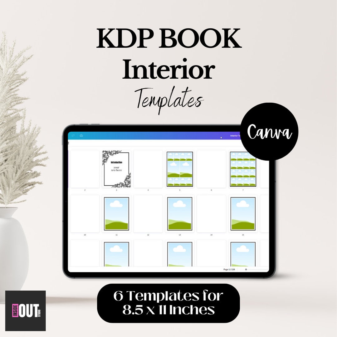 KDP Book Interior Templates 8.5 X 11 Inches 6 Book Interior Templates ...