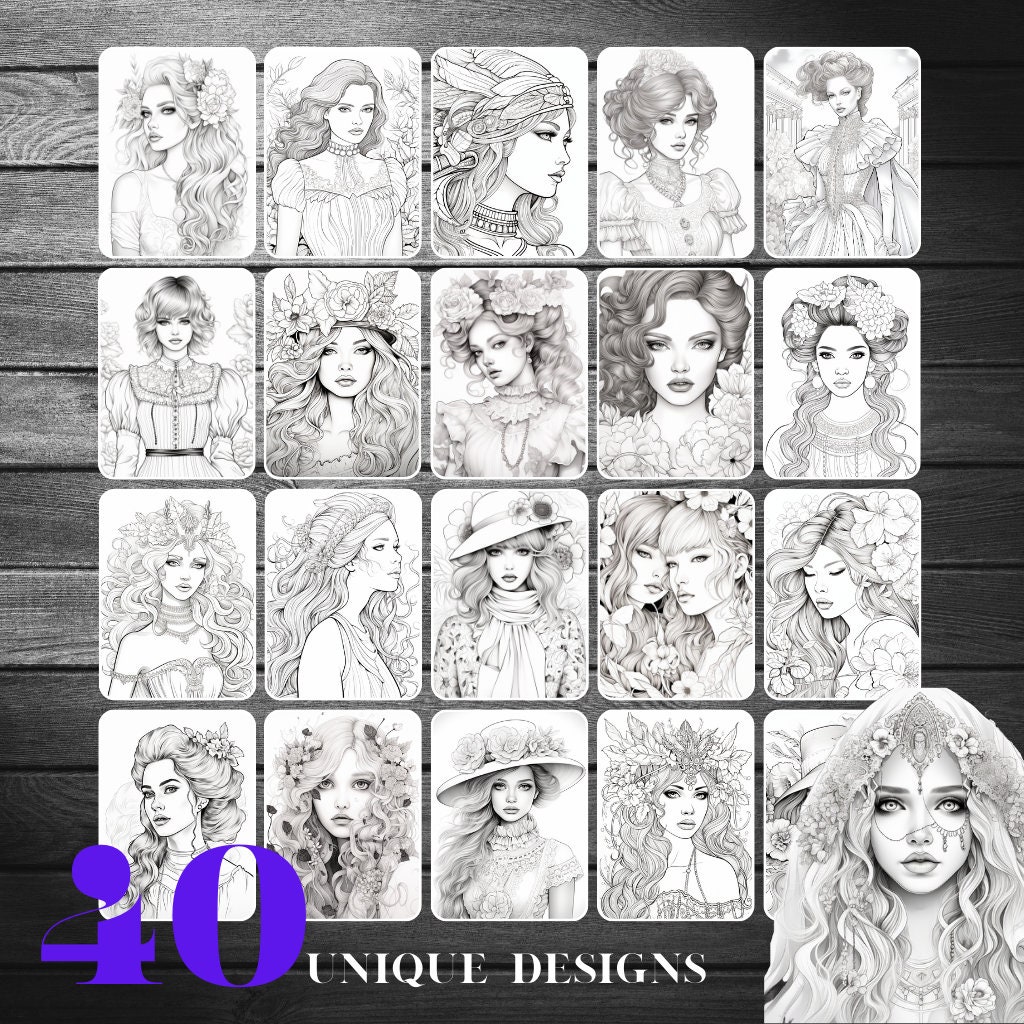 40 Premium Coloring Pages to Use or Resell Resalable Coloring Book ...