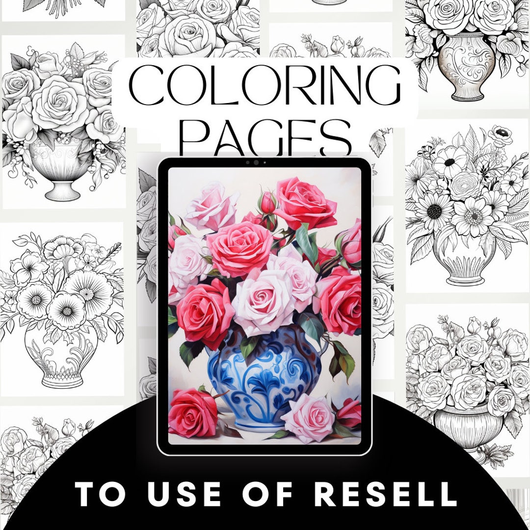 40 Premium Coloring Pages to Use or Resell Resalable Coloring Book ...