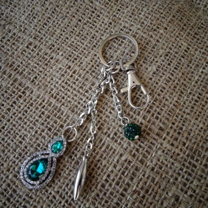 Sparkling Green Belt Chain Jeans Skirts Pants, Sparkling Key Ring Chain ...