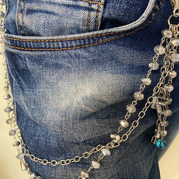 Pearl Chain Jeans - Etsy