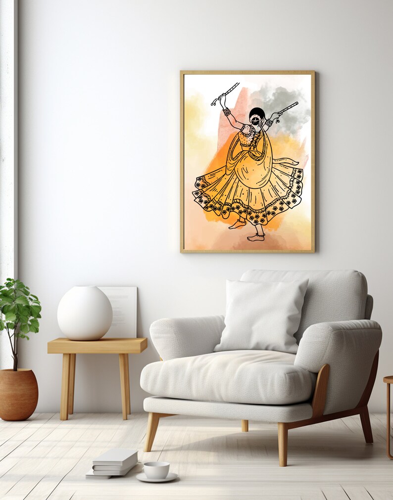 Indian Dancing Lady Art, Indian Painting, Indian Wall Art, Indian ...