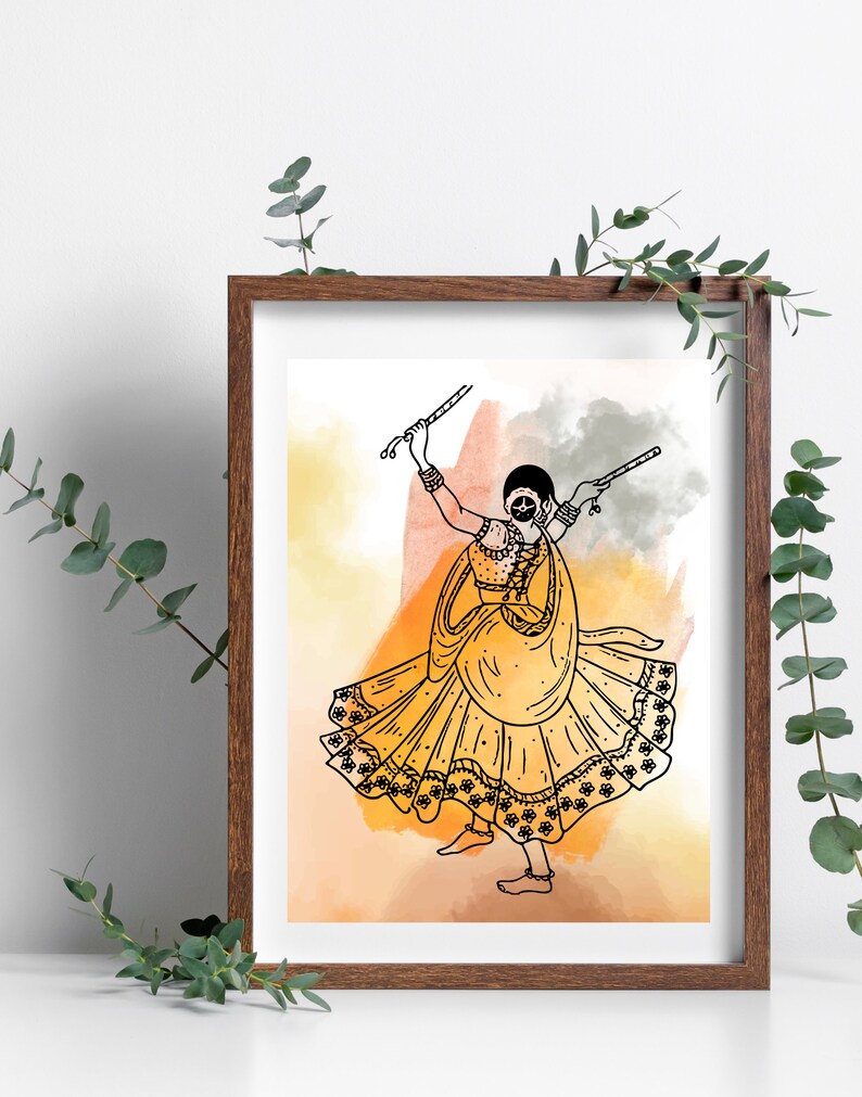 Indian Dancing Lady Art, Indian Painting, Indian Wall Art, Indian ...