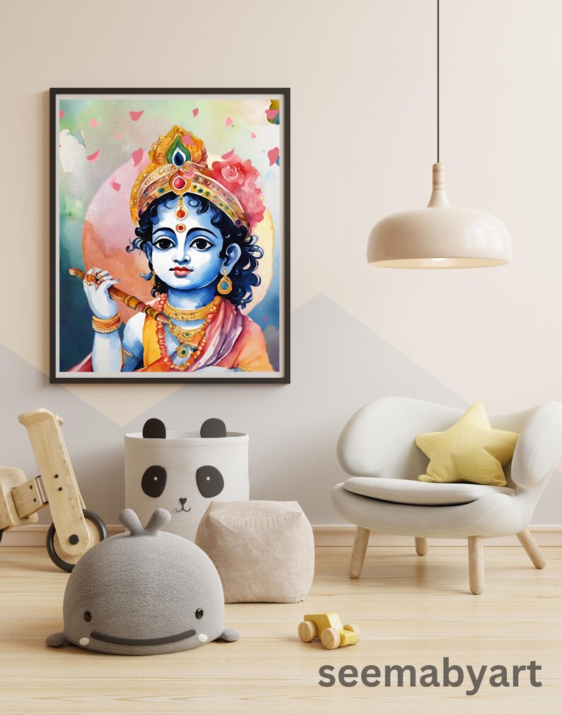 Lord Krishna ,lord Krishna Painting ,lord Krishna Wall Art ,baby Lord ...