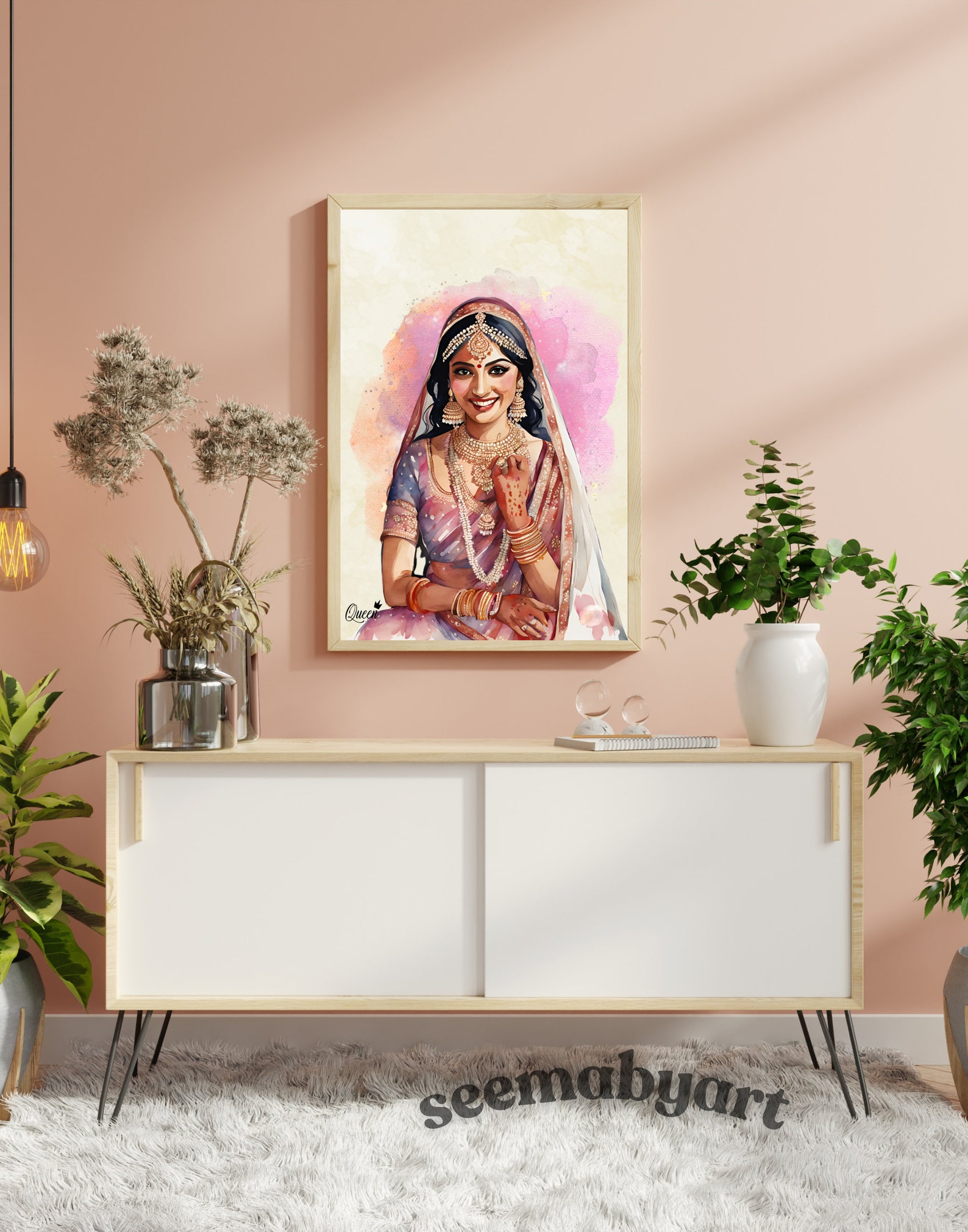 Indian Women Art Poster, South Asian Wall Print Modern India Print Desi ...