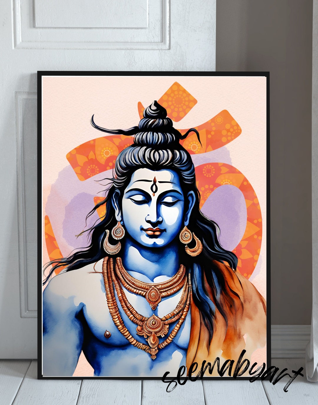 Lord Shiva Painting, Shiva Wall Art, Hindu Gods, Printable Wall Art ...