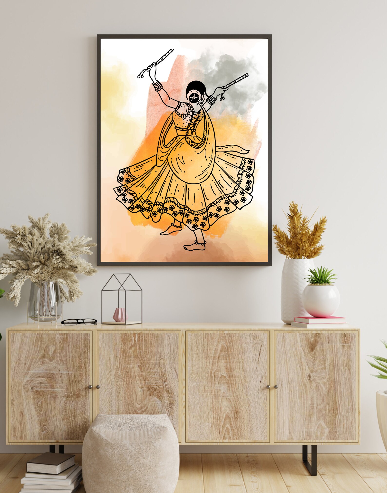 Indian Dancing Lady Art, Indian Painting, Indian Wall Art, Indian ...