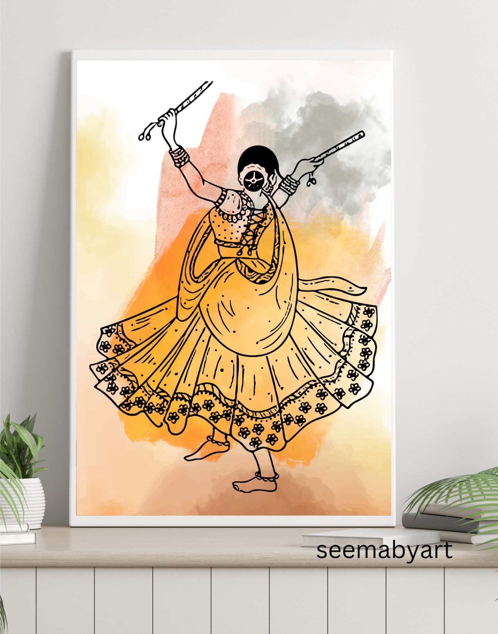Indian Dancing Lady Art, Indian Painting, Indian Wall Art, Indian ...