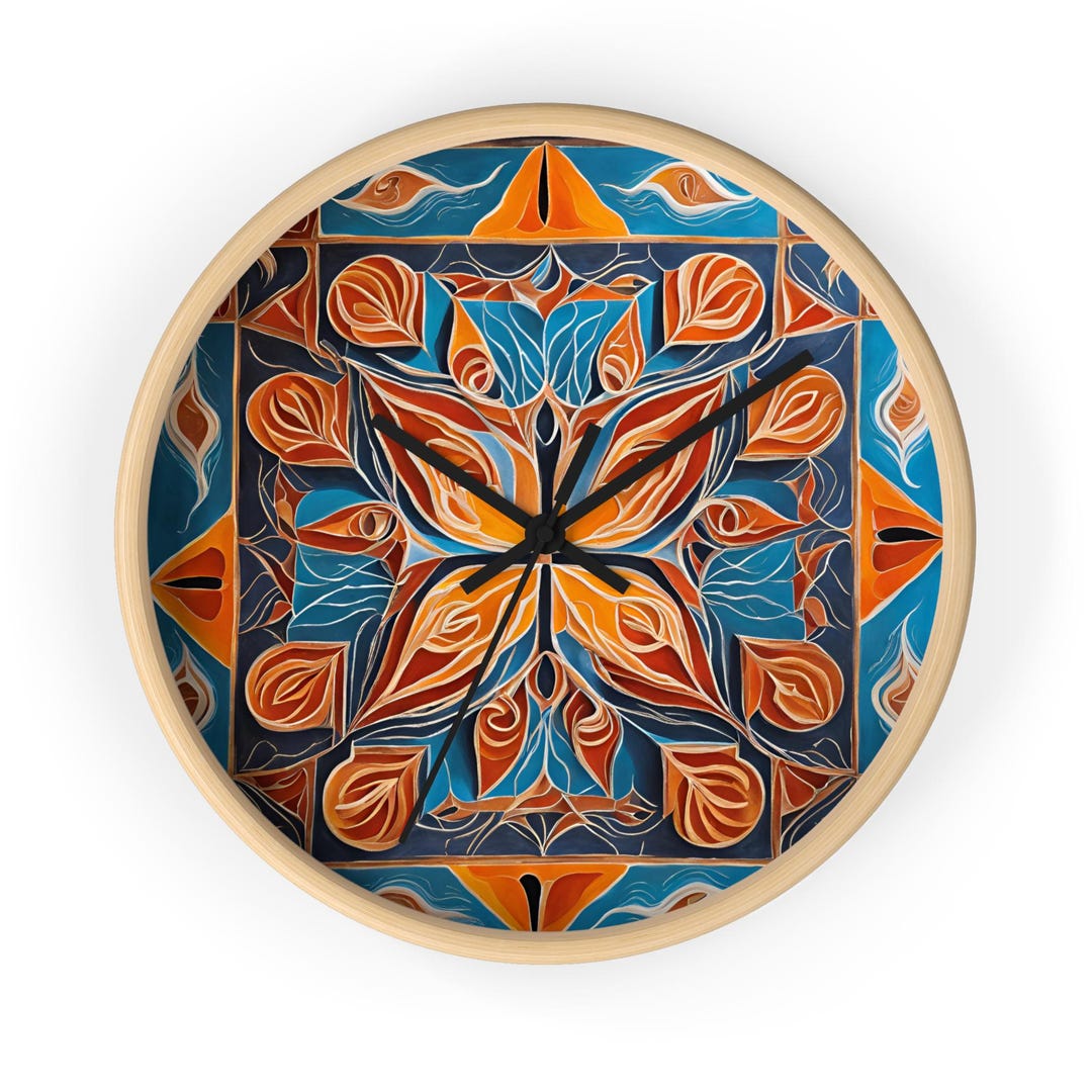 Mandala Wall Clock, Rangoli Artwork Home Decor Timepiece, Luxury ...
