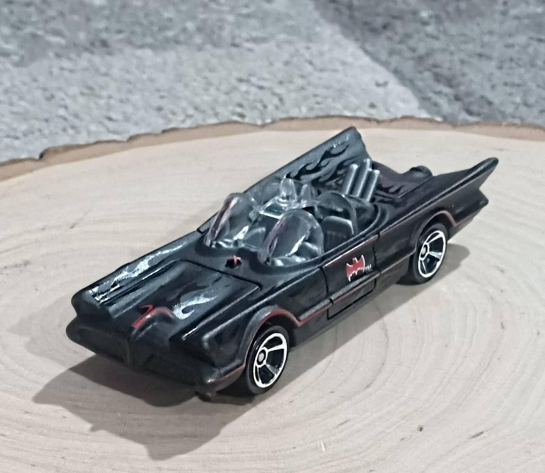 Hot Wheels Classic TV Series Batmobile Flat Black Ghost Flames - Etsy