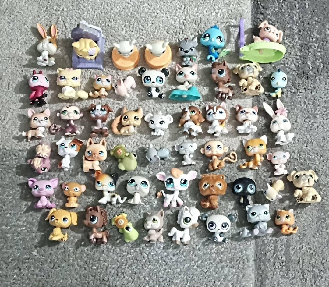 Vintage My Littlest Pet Shop Lot of 50 Pets Some Rare With A Few ...