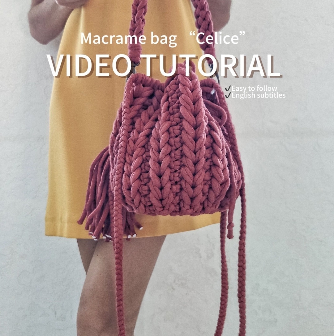 Macrame Bag Pattern, Knotting Purse Tutorial, Shoulder Tote Diy ...