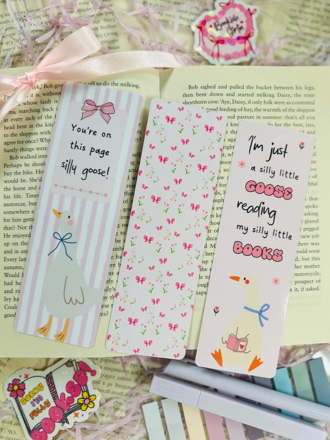 Silly Goose Spring Bookmarks – Cute Pastel Bookmarks for Readers ...