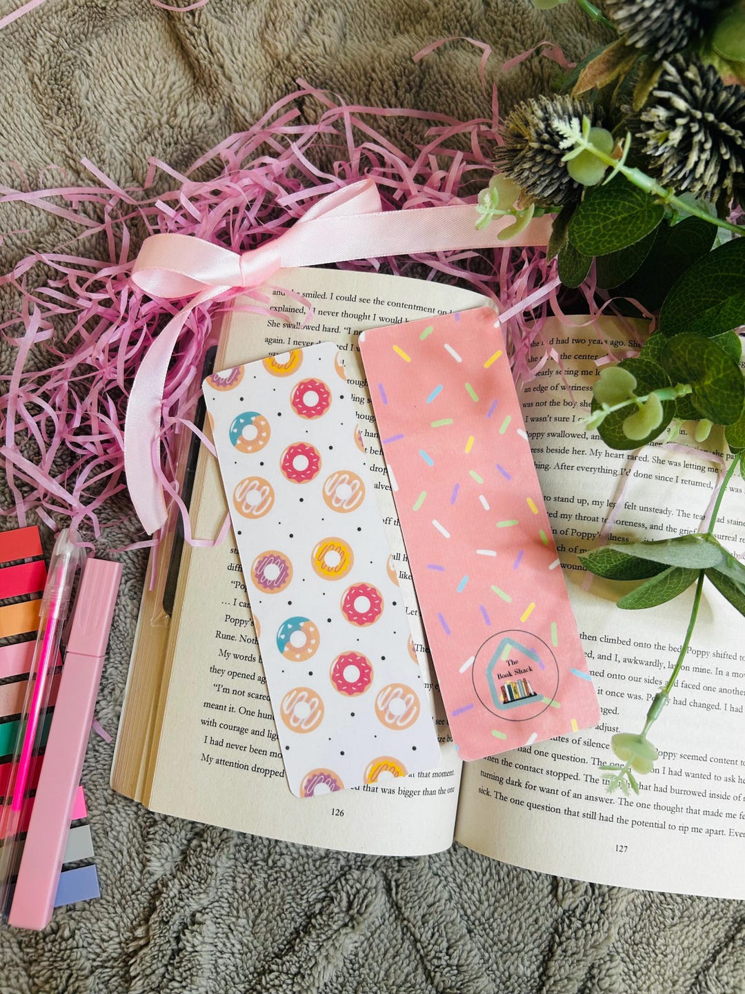 Cute Donut Bookish Bookmark, Gifts for Book Lovers, Funky Bookmarks ...