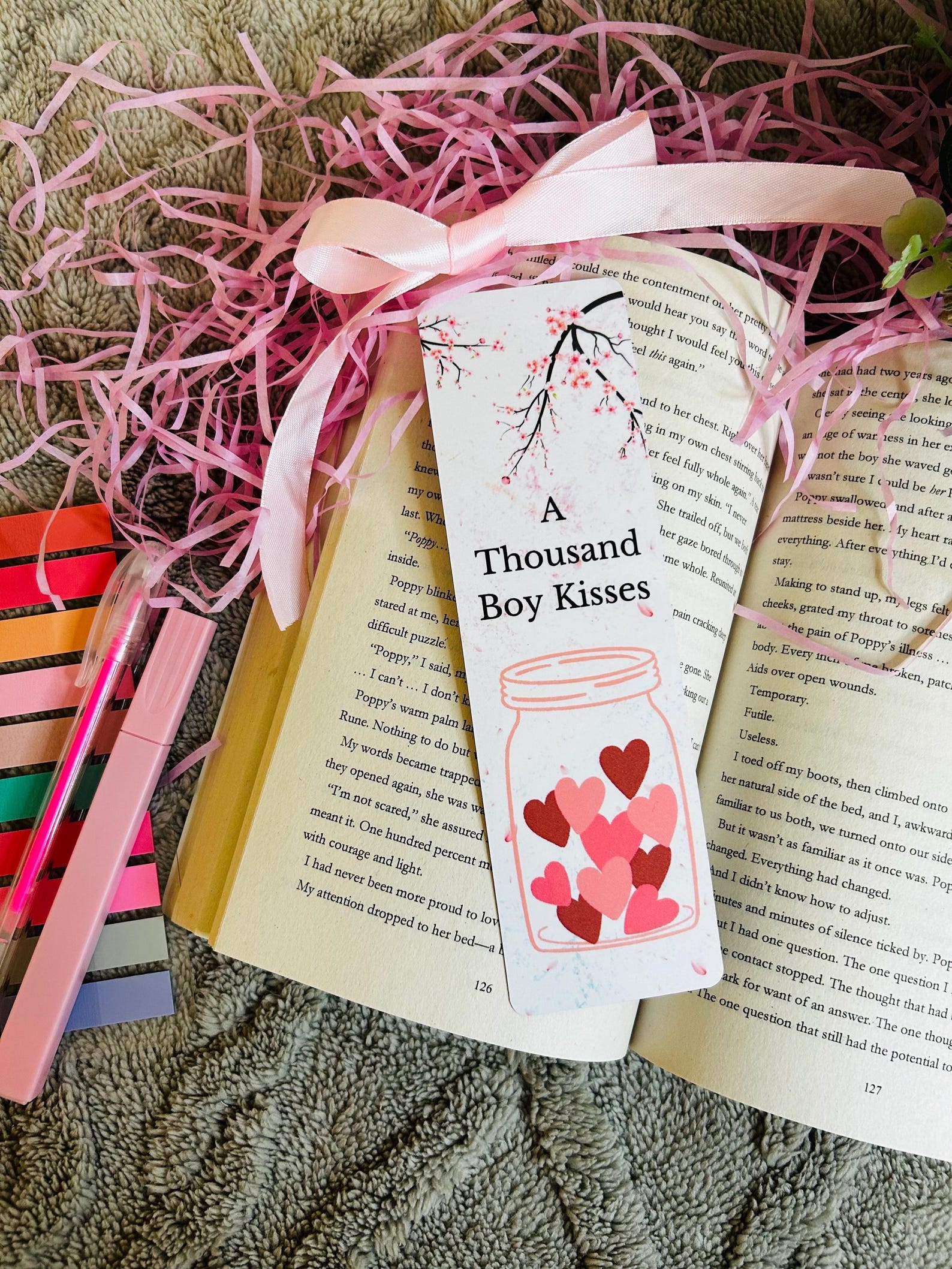 A Thousand Boy Kisses Bookmark, Cute Pink Bookmark, in My Romance Era ...