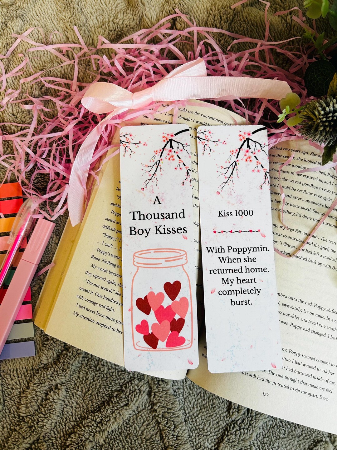 A Thousand Boy Kisses Bookmark, Cute Pink Bookmark, in My Romance Era ...