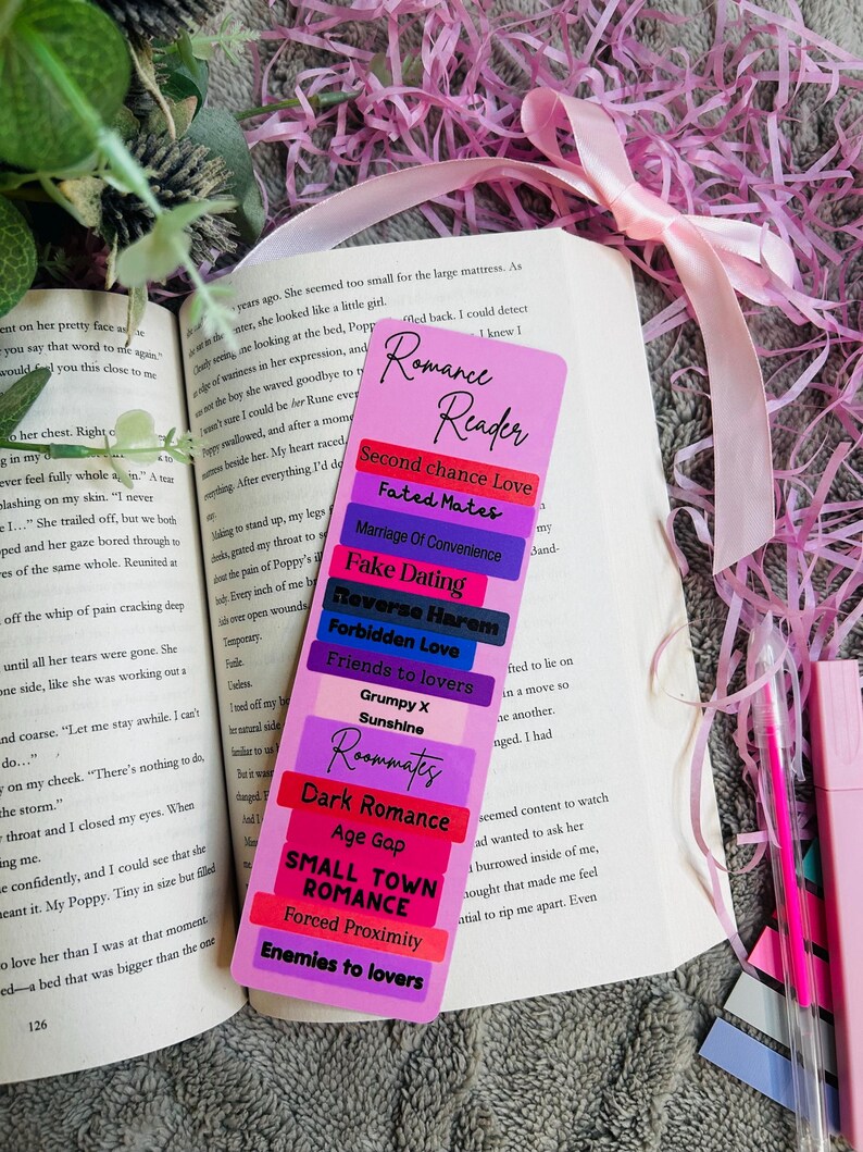 Romance Book Stack Trope Handmade Bookmark, in My Romance Era, Bookish ...