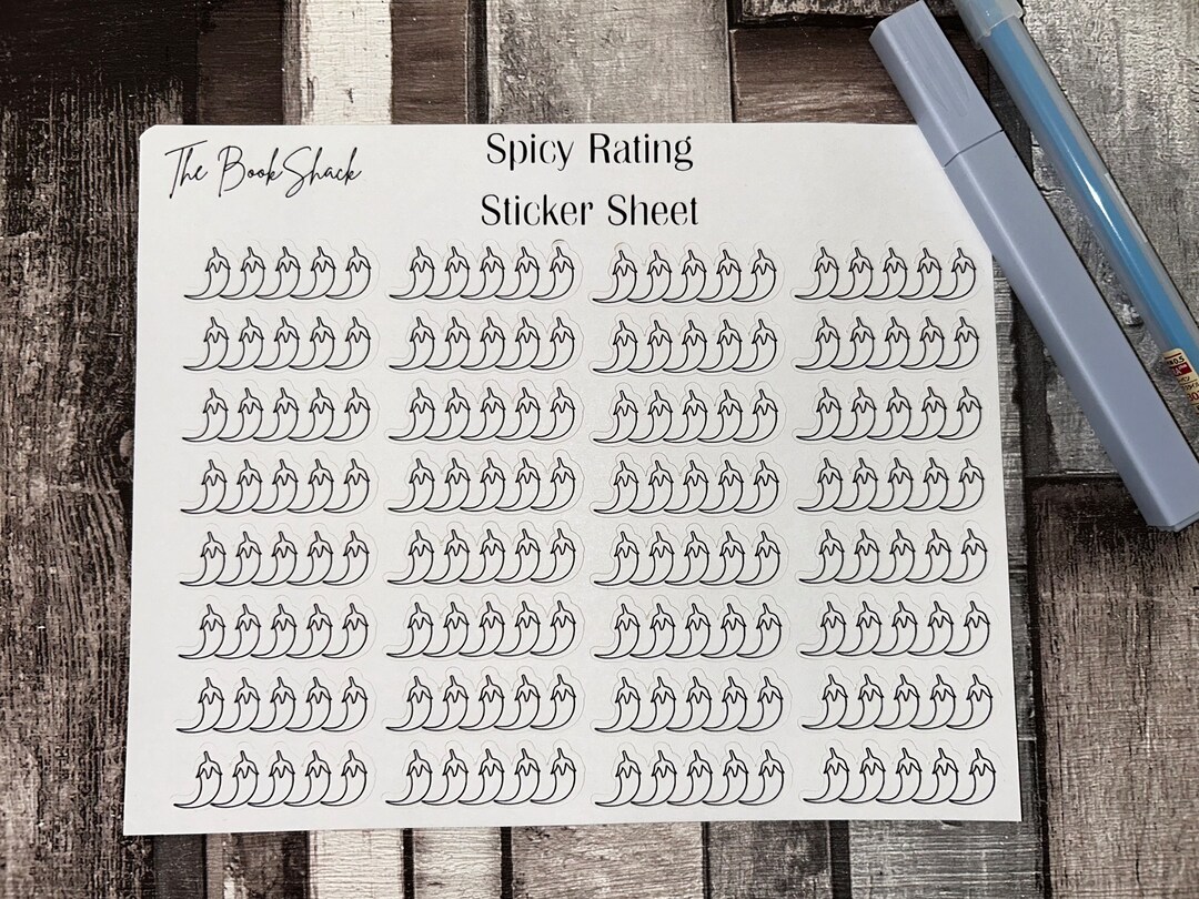 Spicy Chilli Rating Stickers, Reading Journal Stickers, Book Rating ...