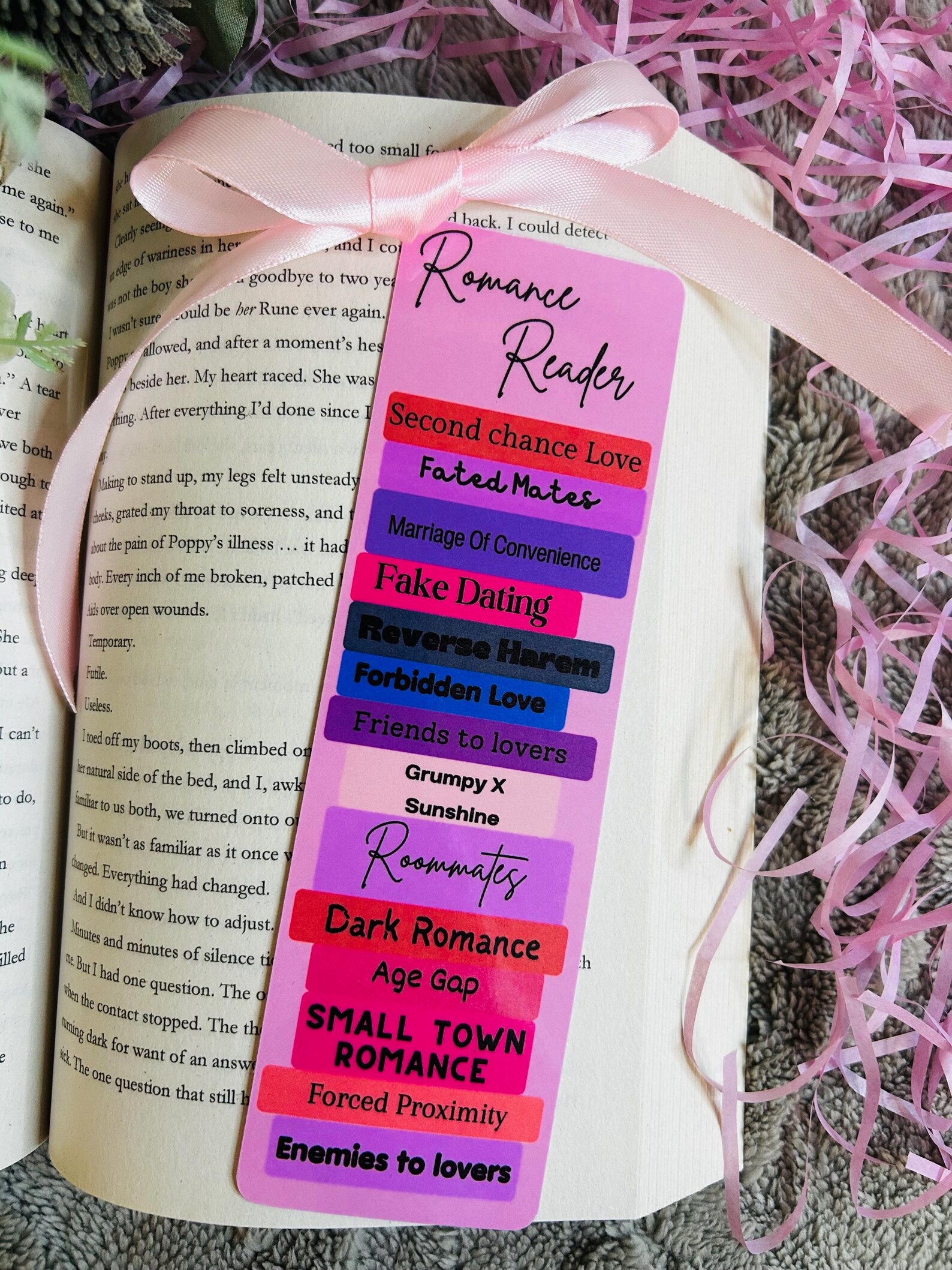 Romance Book Stack Trope Handmade Bookmark, in My Romance Era, Bookish ...