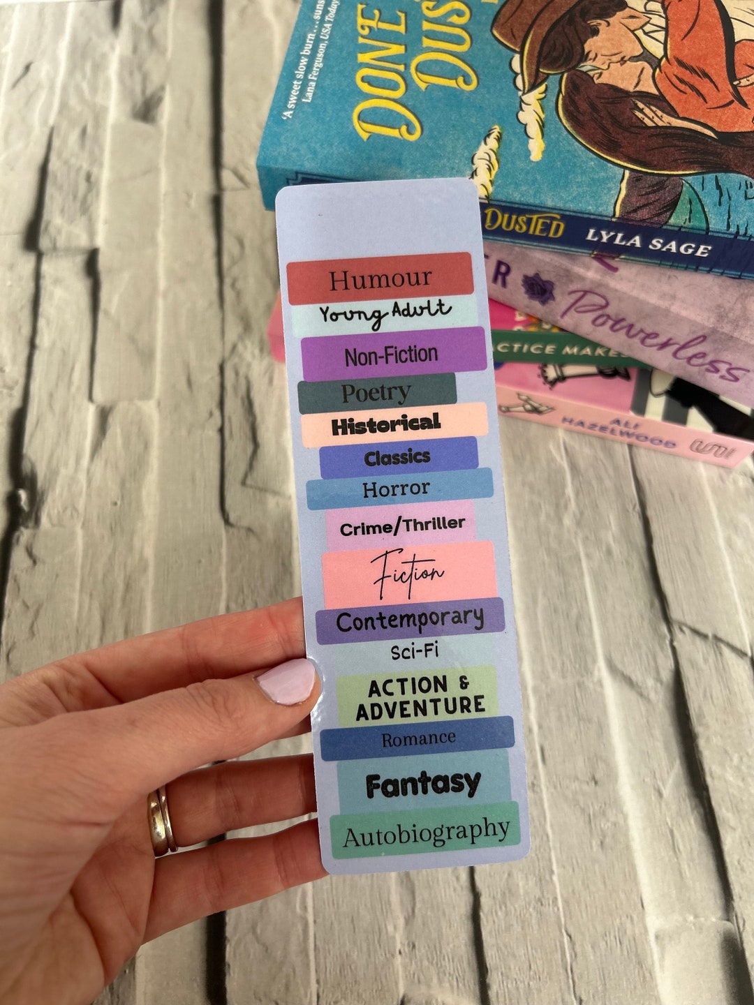 Genre Bookstack Handmade Bookish Bookmark - Etsy