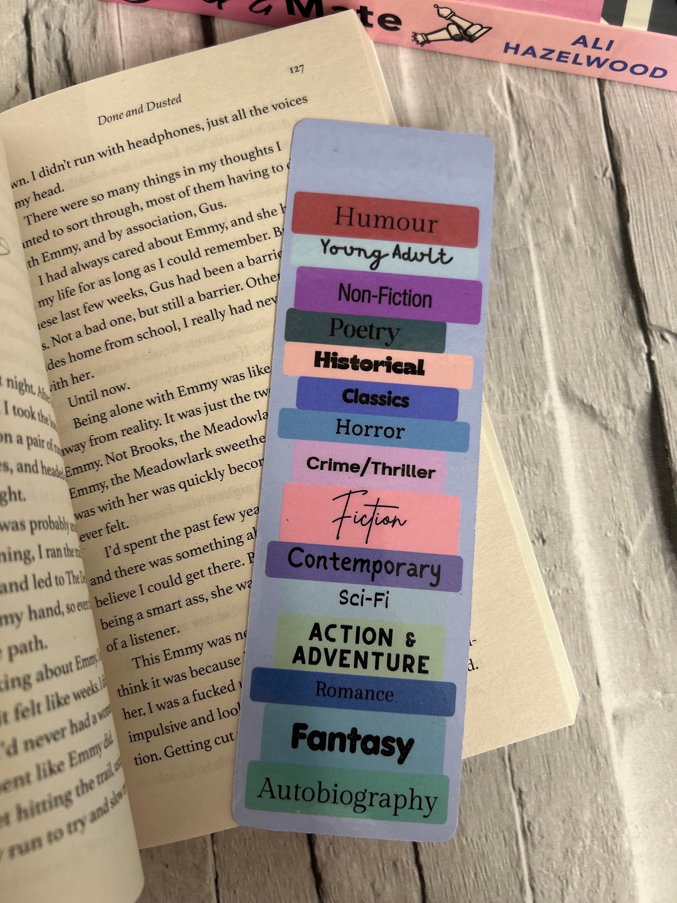 Genre Bookstack Handmade Bookish Bookmark - Etsy