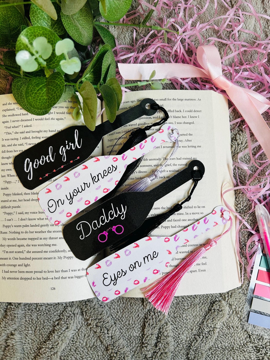 Witty Smut Paddle Bookmark Set, Cardstock and Laminated Bookish ...