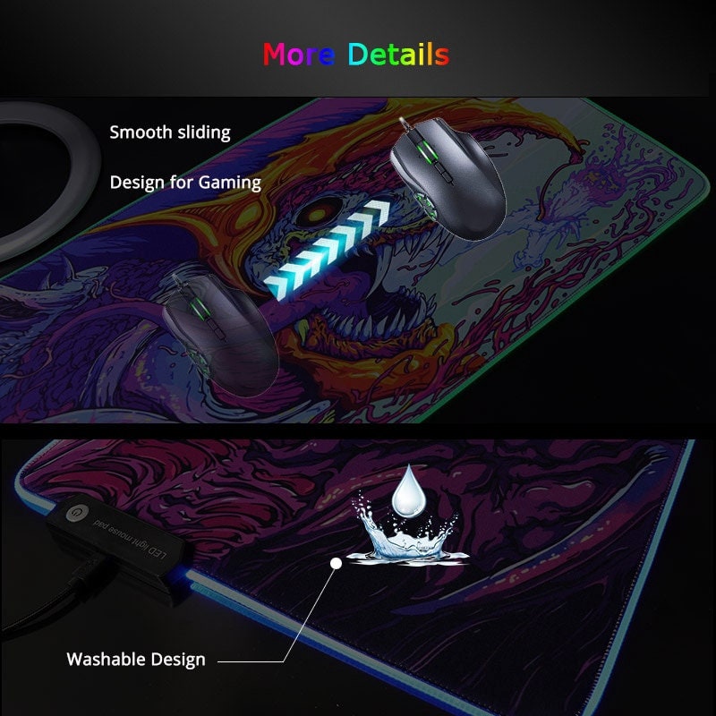 PKM Cute Gengar RGB Pc Gamer Keyboard Mouse Pad Mousepad sold by Orsa ...