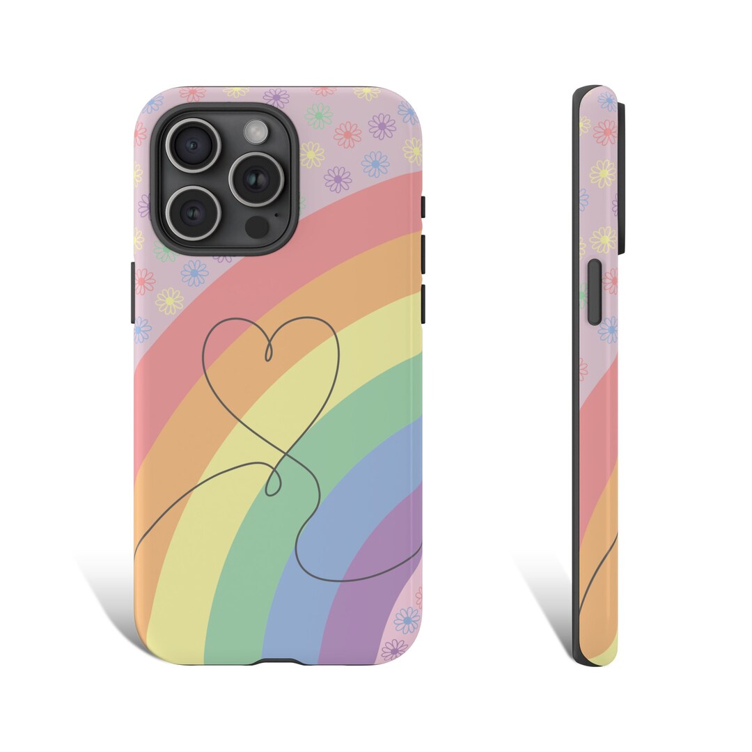 Pastel Rainbow Phone Case Boho Rainbow Phone Case for iPhone 15 14 13 ...