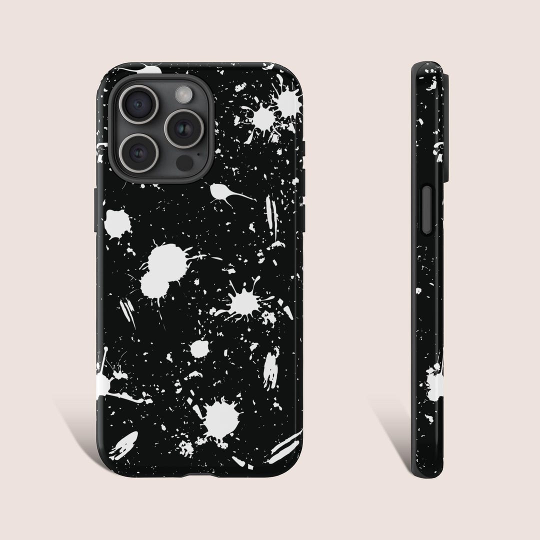 Paint Splatter Phone Case, Paint Splash Phone Case, Black Phone Case ...