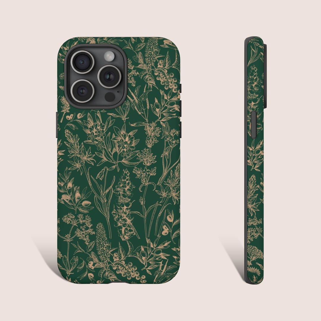 Green Floral Phone Case Wildflower Phone Case Green Phone Case for ...
