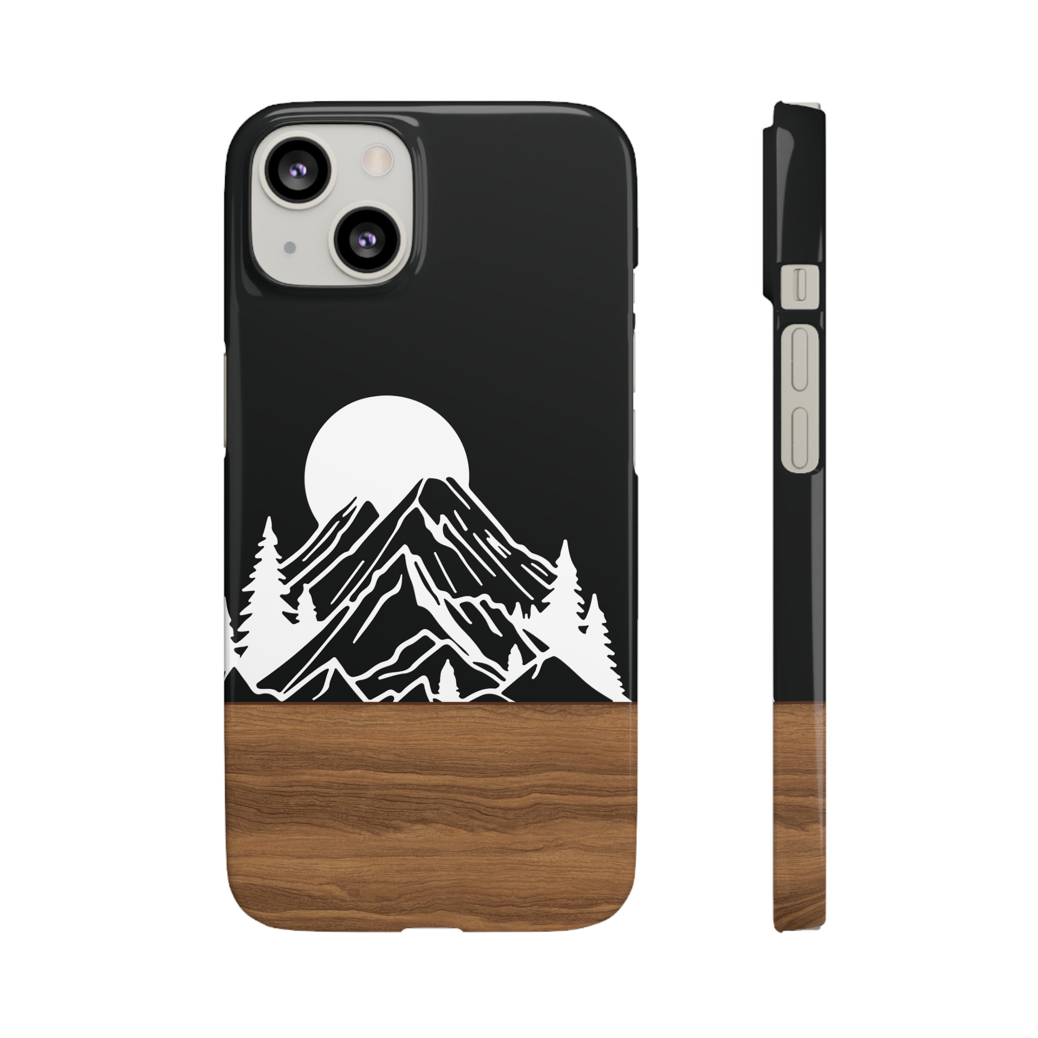 Mountain Phone Case Mountain Line Art Phone Case Black Phone Case for ...