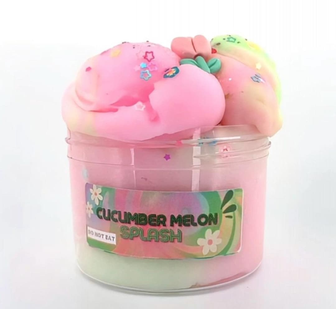 Cucumber Melon Splash | Soft Icee Slime | Swirl Slime | Green and Pink ...