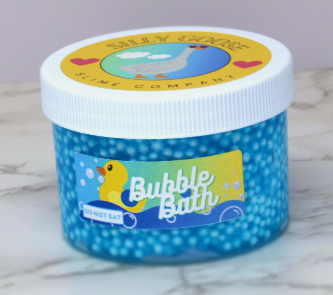 Bubble Bath | Floam Slime | Crunchy Slime | Blue Clear/floam Slime - Etsy