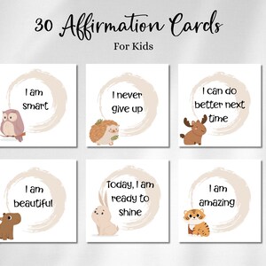 PRINTABLE Affirmation Cards for Kids Cute Animals Cards - Etsy