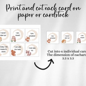 PRINTABLE Affirmation Cards for Kids Cute Animals Cards Positive ...