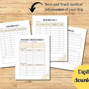 Printable Dog Care Planner | Pet Planner | Dog Care Organizer | Instant ...