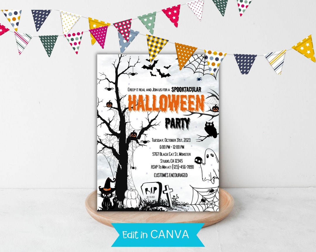 Editable Halloween Party Invitation Printable Halloween Party Digital ...