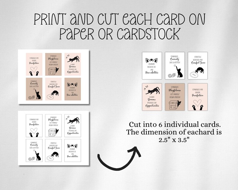 30 Affirmation Cards With Cats Printable Affirmation Cards Daily ...