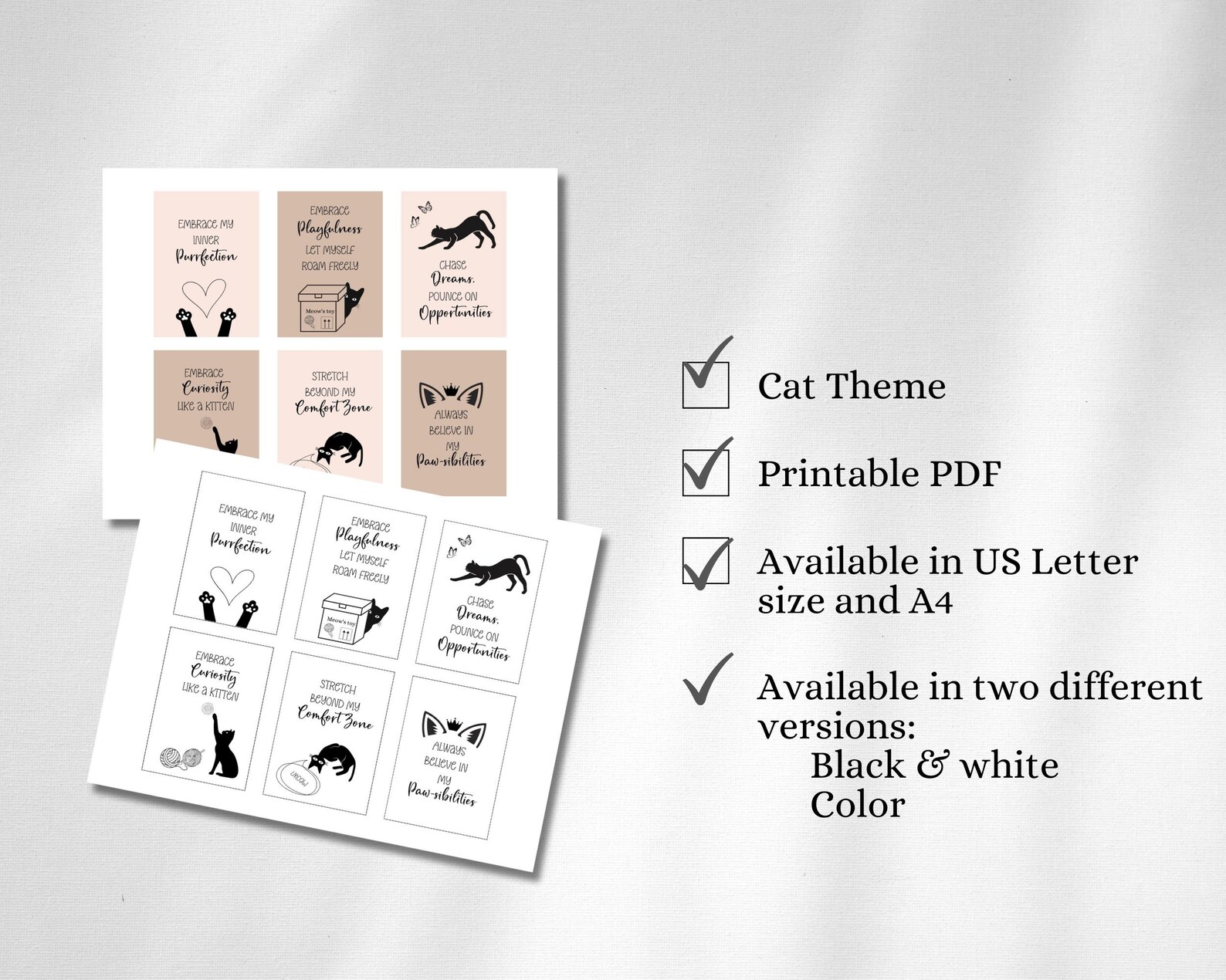 30 Affirmation Cards With Cats Printable Affirmation Cards Daily ...