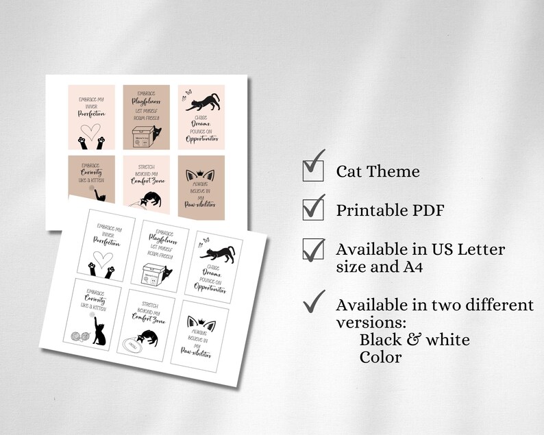 30 Affirmation Cards With Cats Printable Affirmation Cards Daily ...