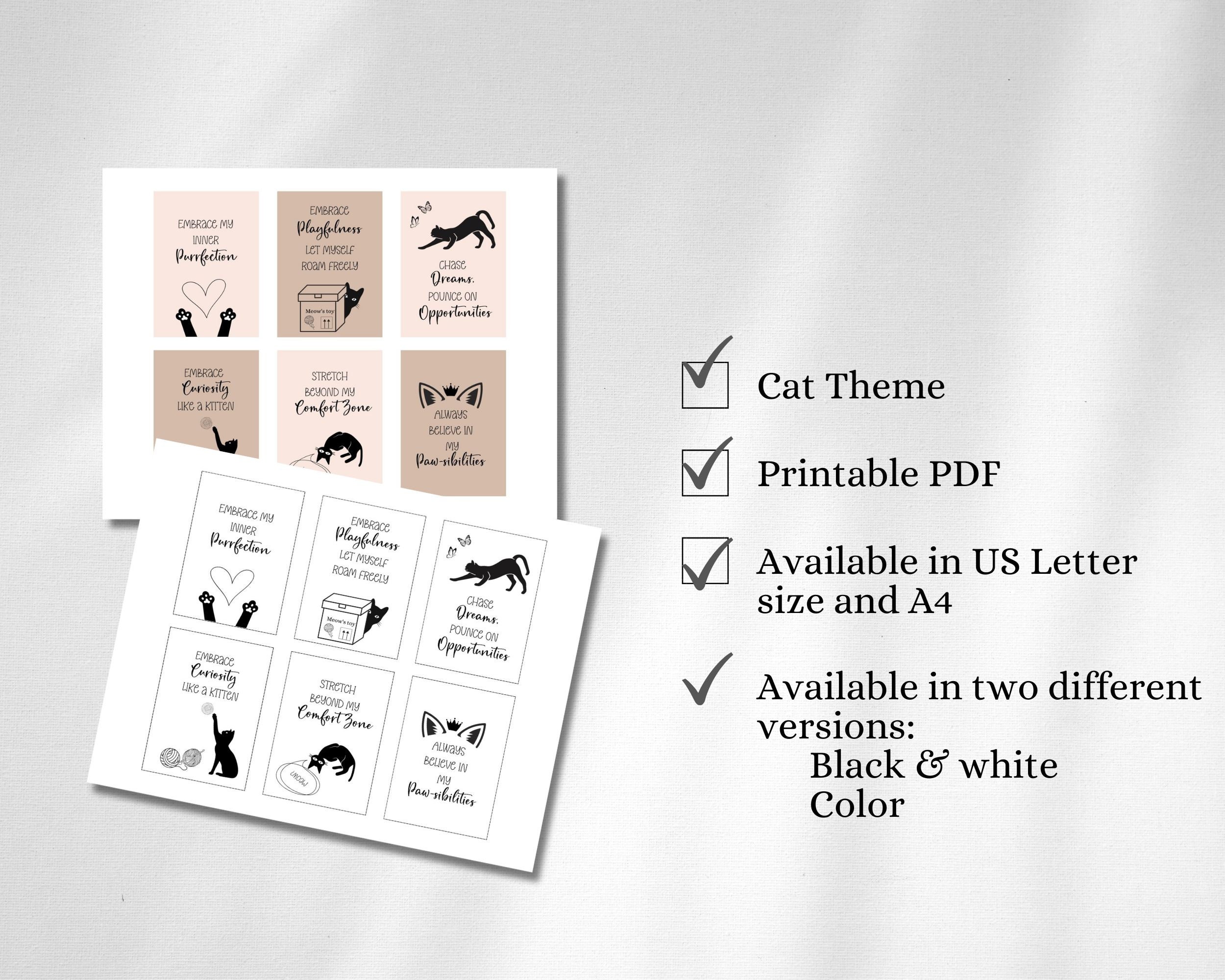 30 Affirmation Cards With Cats Printable Affirmation Cards Daily ...