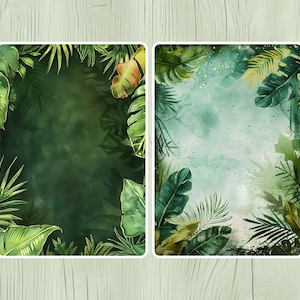 Jungle Leaves - Pack of 20, A4 Size Background Pages | Instant Download ...