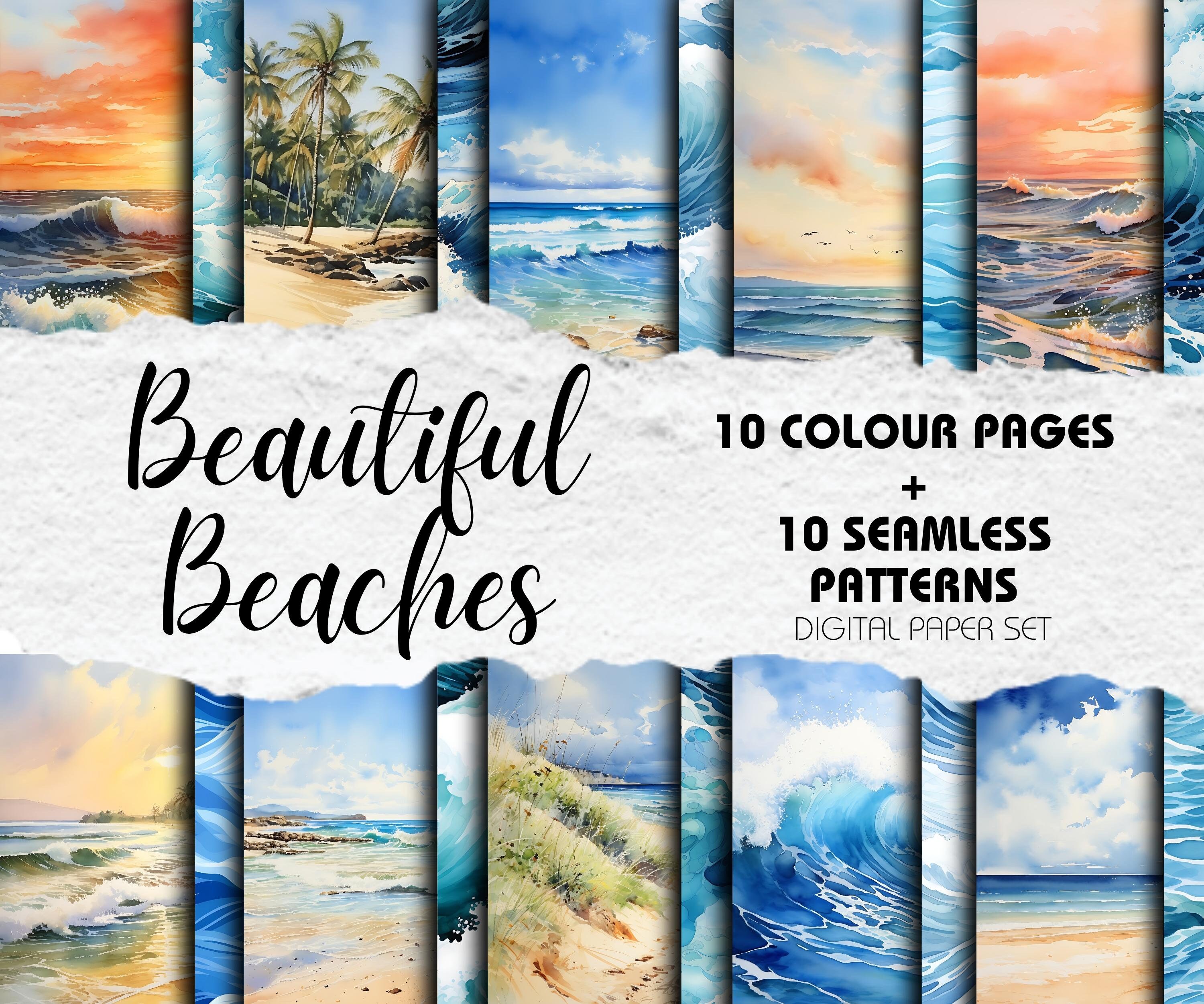 Digital Download Scrapbooking Paper Beach Artwork Seamless - Etsy